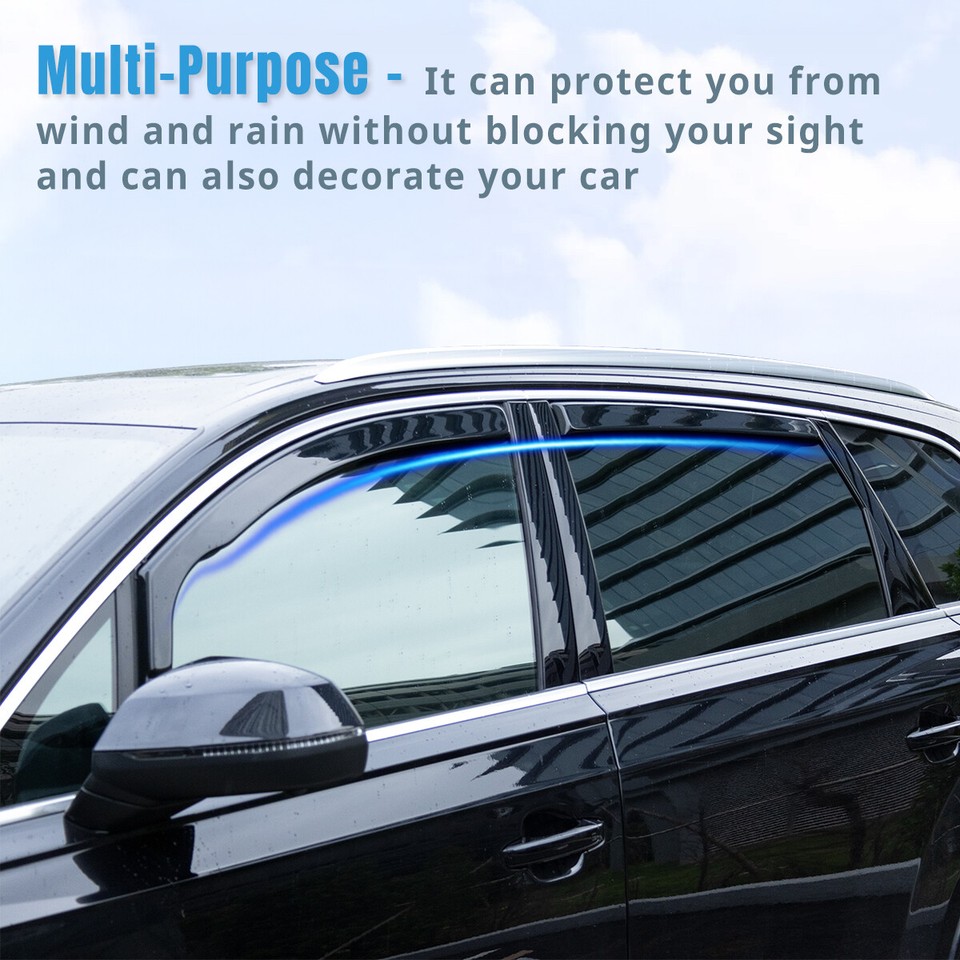 Wind Deflectors Visor TINTED For Mercedes C-Class W205 4 Doors Saloon ...