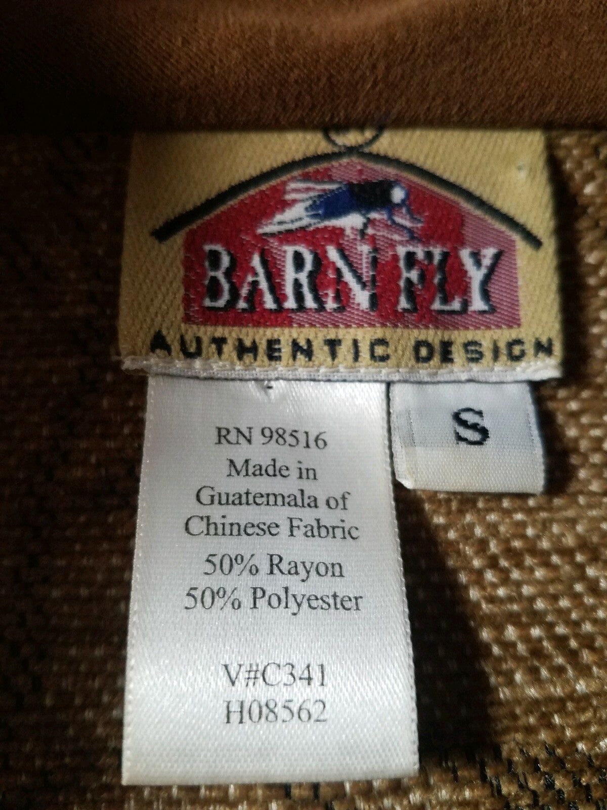 Barn Fly Women's Jacket Coat SMALL Brown Beige Tapestry Zip Front ...