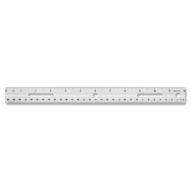 Business Source Plastic Ruler 12" Beveled Edges Clear Bsn32365 for sale ...
