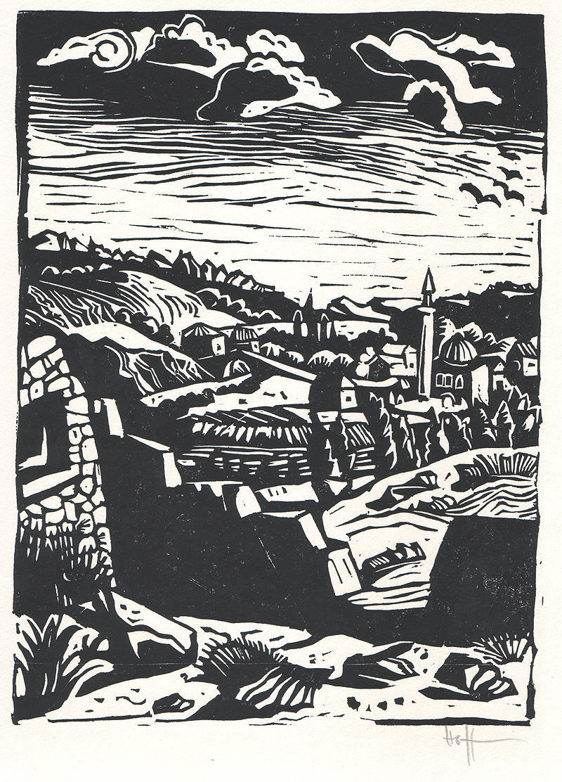 Flora Hoffmann. „In Macedonien“ Linolschnitt, signiert | eBay.de