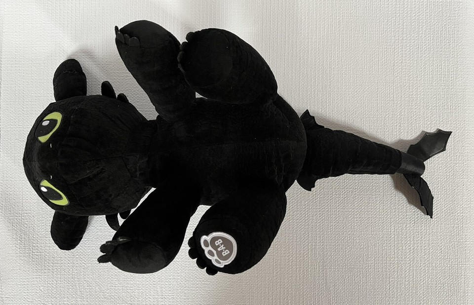 Toothless How To Train Your Dragon Black Plush Stuffed Animal BAB Build ...