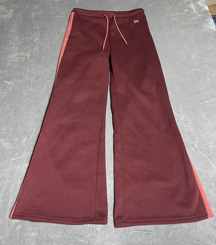 BORN Sweatpants Womens Medium Burgundy Pink Flared Wide Slit Cozy ...