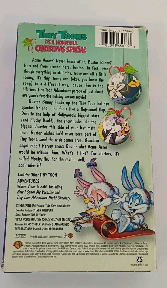 RARE HTF Tiny Toons VHS It's A Wonderful Christmas | eBay