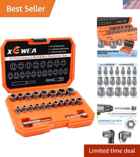 21PCS Bolt Nut Extractor Set, Easy Out Broken Lug Nut Extraction ...