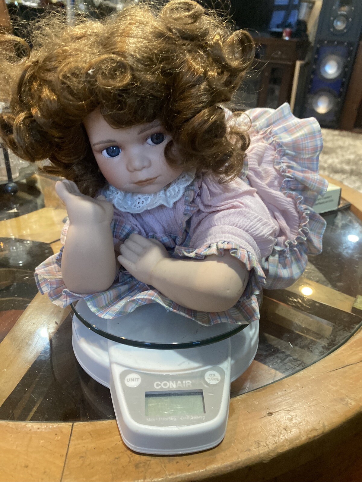 Vintage Porcelain Doll Brunette Baby Dill | eBay