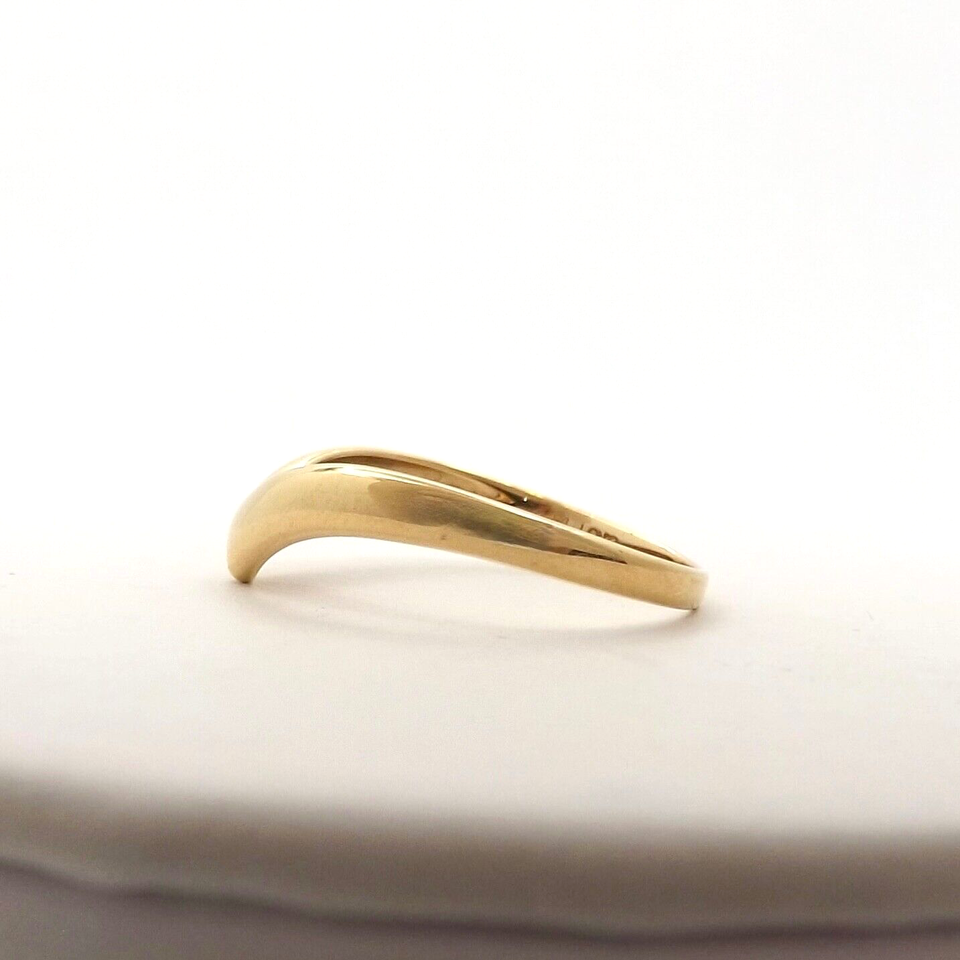 18k Gold V Notched Wedding Band Slalom Thumb Ring Enhancer Wrap sz8 New ...