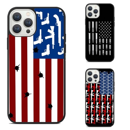 For Apple iPhone Samsung Galaxy Motorola US American Bullet Flag TPU ...