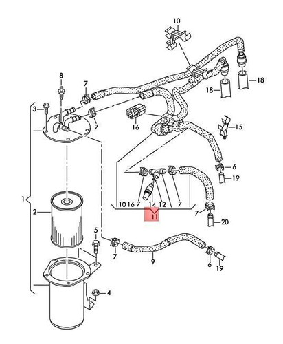 Genuine VW CC Passat 4Motion Variant Santana 358 362 365 Fuel Line ...