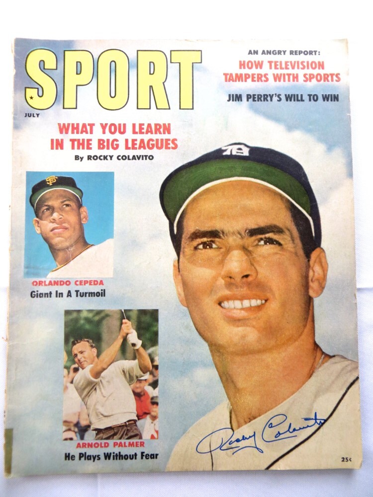 Rocky Colavito Signed Autographed Magazine SPORT 1961 Tigers JSA ...