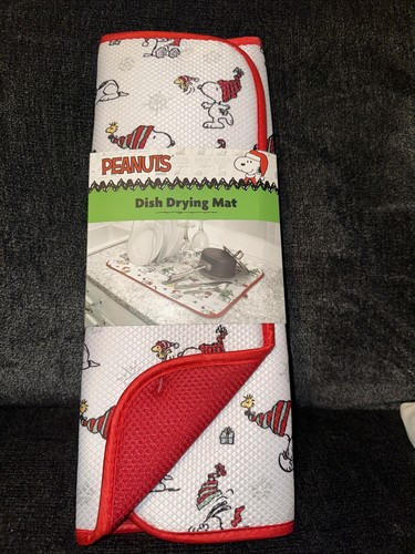 PEANUTS Christmas Snoopy & Woodstock Dish Drying Mat 16”x18” | eBay