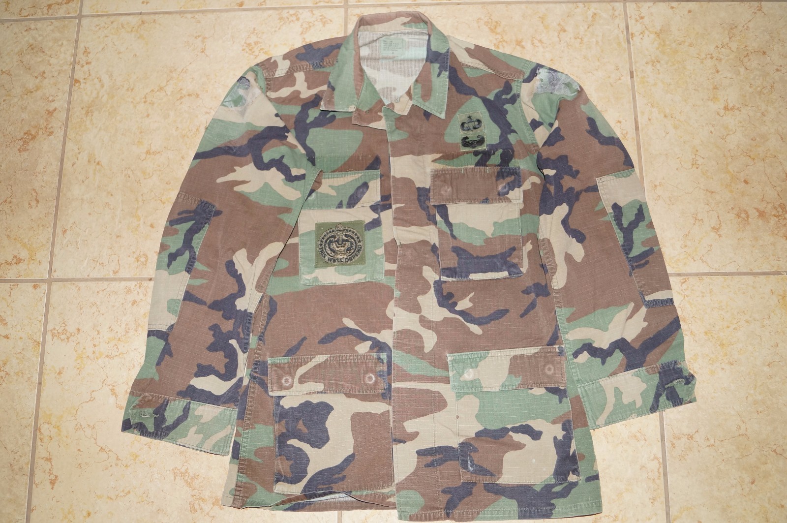 Military US Army BDU Camouflage Pattern Small / Long Shirt Jacket USED ...
