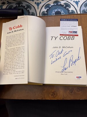 Lou Brock Signed Ty Cobb Book PSA | eBay