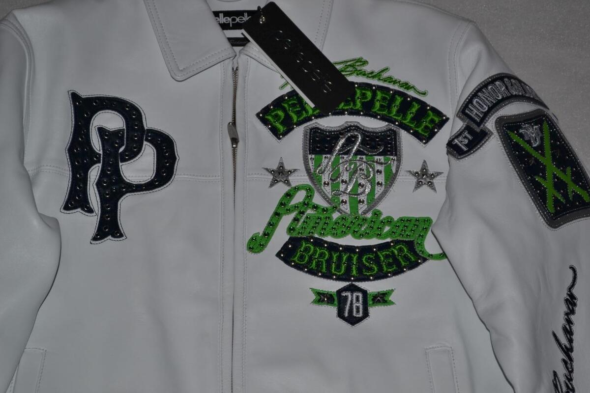 Pelle Pelle Men's LEATHER Jacket WHITE ANNIVERSARY AMERICAN Pelle Pelle Men's LEATHER Jacket WHITE ANNIVERSARY AMERICAN