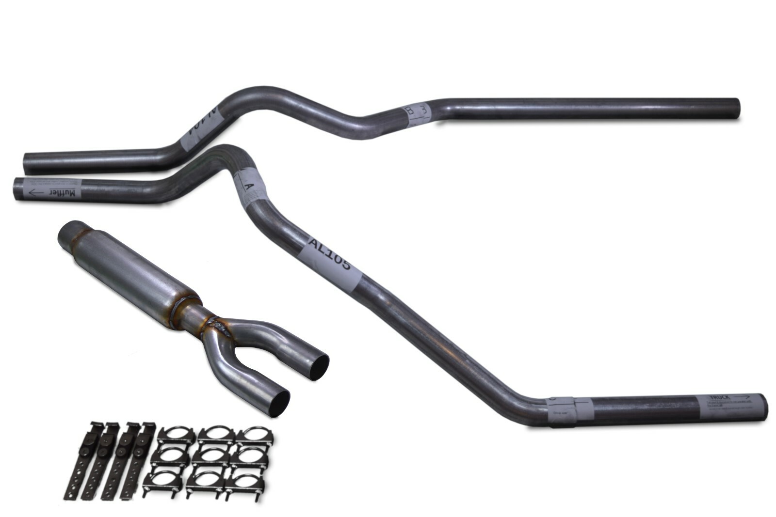 Chevy GMC 1500 Truck 07-14 2.5" Dual Truck Exhaust Kits with Glasspack ...