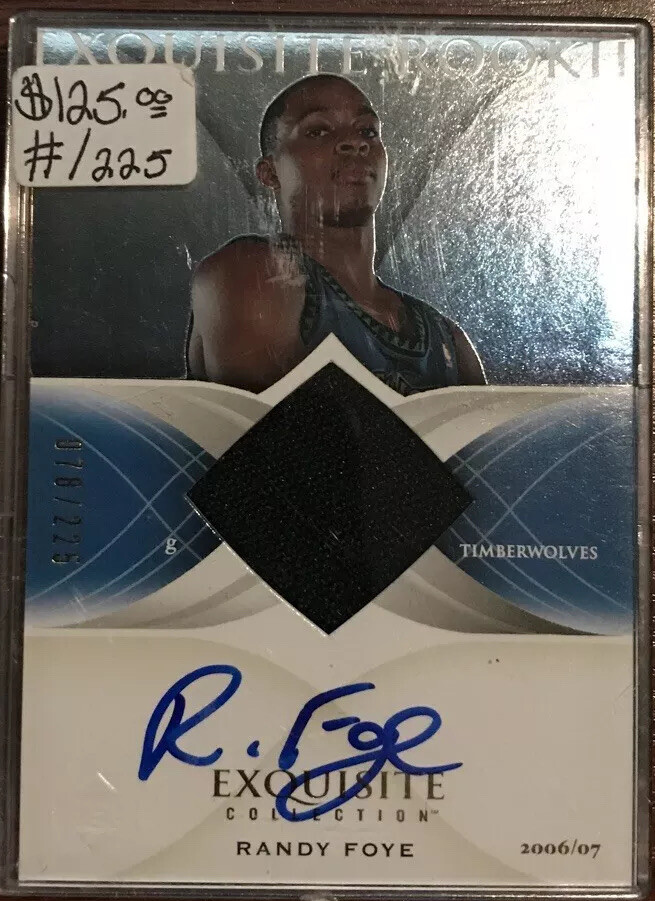RANDY FOYE 2006-07 UPPER DECK EXQUISITE ROOKIE AUTO JERSEY CARD #078/ ...