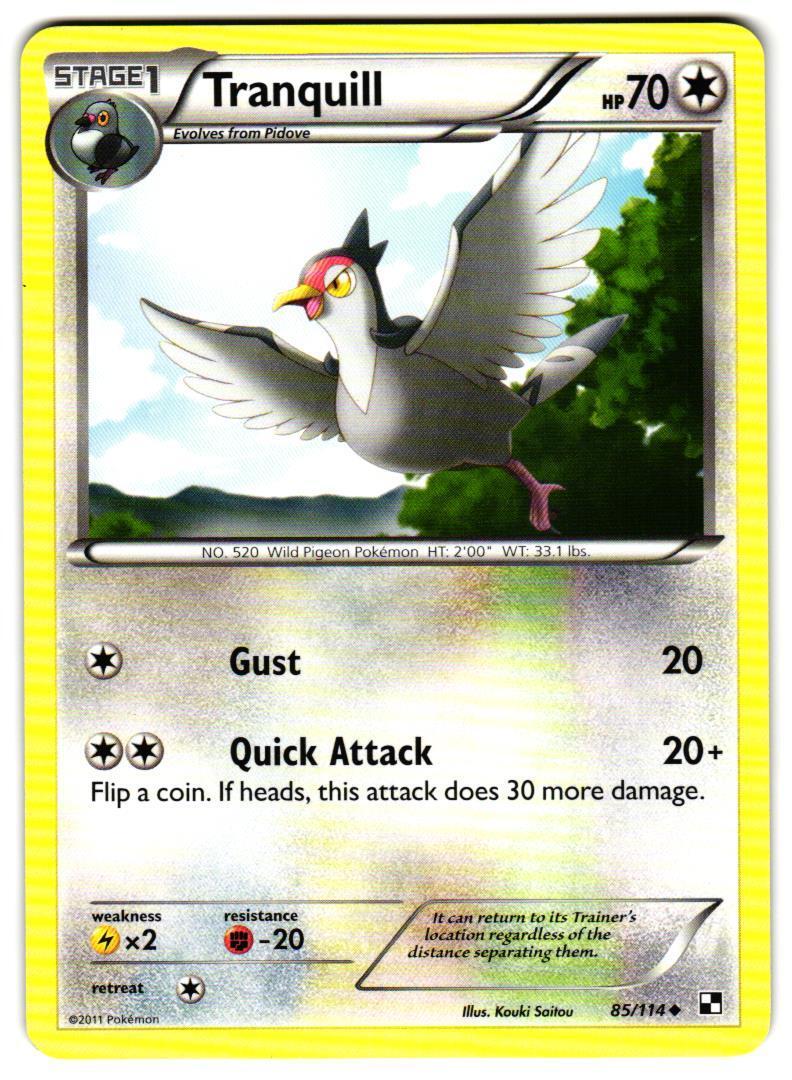 Pokemon Black and White Tranquill #85/114 Uncommon Lightly played | eBay