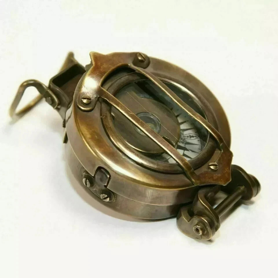 2" Compass Handmade Nautical Antique Brass Vintage WWII Military Pocket ...