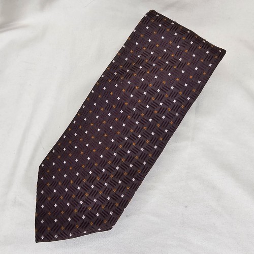 Express Design Studio Italian Silk Men's Tie Deep Purple Geometric ...