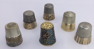 6 THIMBLES LOT - 5 - STERLING - 1 PLAQUE A JOUR (S766) | eBay