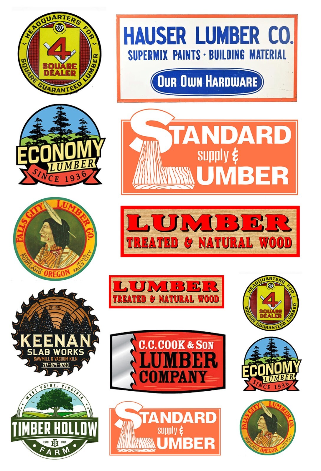 1:87 HO scale model lumber yard company store signs | eBay