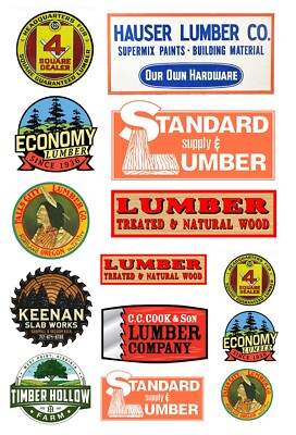 1:87 HO scale model lumber yard company store signs | eBay