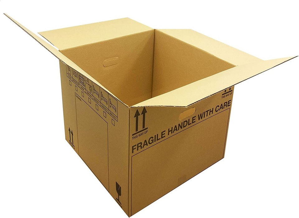 20 x STRONG LARGE CARRY HANDLE Cardboard House Moving Boxes -Removal ...