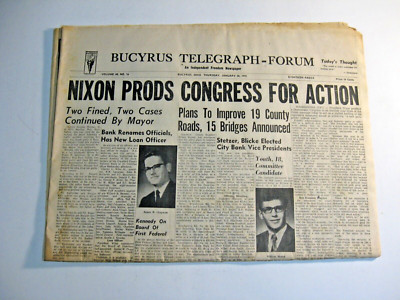 President Nixon Prods Congress Newspaper Jan. 20 1972 Bucyrus Ohio ...