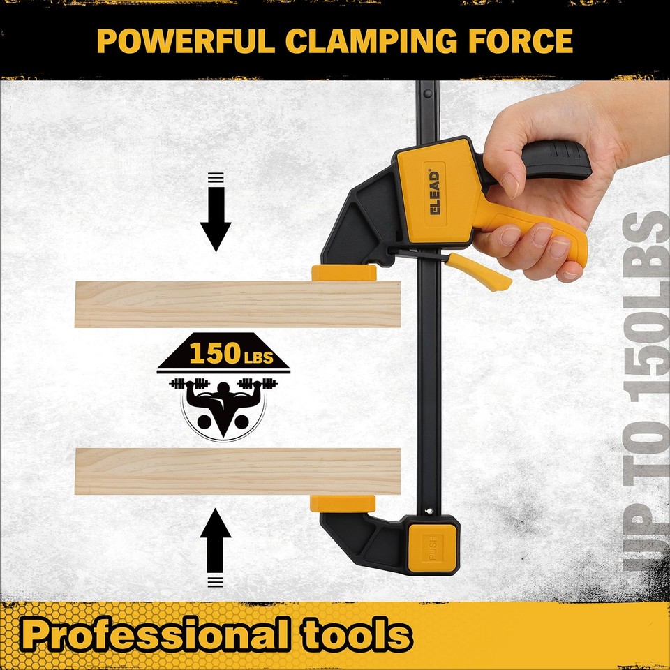 8-Piece Clamps for Woodworking - 4 Pcs 6 inch Bar Clamps 4 Pcs Heavy ...