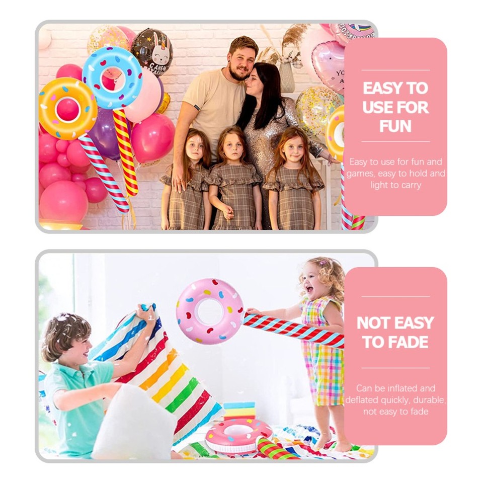 5 Pcs Doughnut Party Donut Boom Stick Inflatable Instruments Props ...
