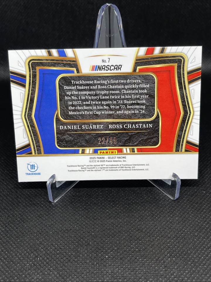 Ross Chasten / Daniel Suarez - 2025 Panini Select #7 Tandem Draft Blue ...
