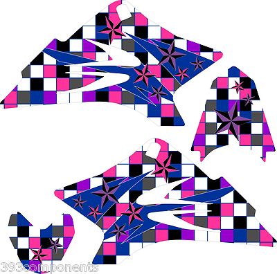 Girls Yamaha TTR 50 Graphics Decal Sticker Kit TTR50 Pink Purple Star ...