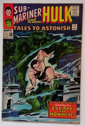 Comic Book- Tales to Astonish #71 2nd Sub-Mariner & Incredible Hulk 1965 | eBay