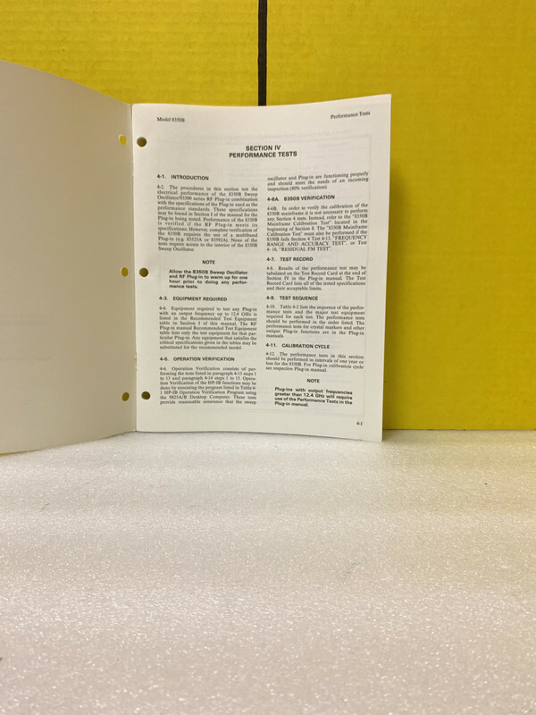 HP 8350B Sweep Oscillator Service Information | eBay