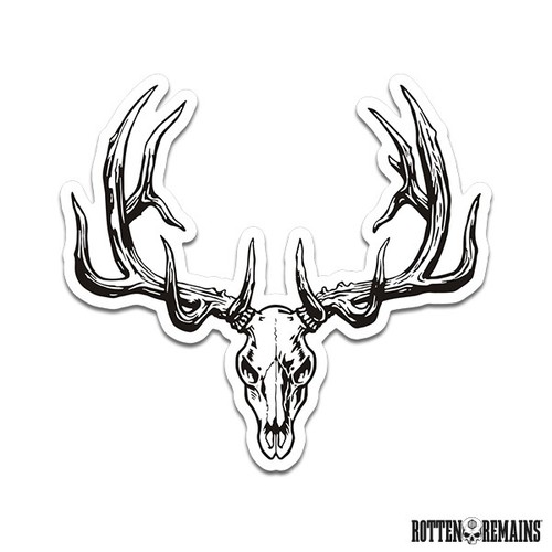 Elk Skull Sticker Decal Vinyl Bull Hunter Hunting Season Rack Shed V2 ...