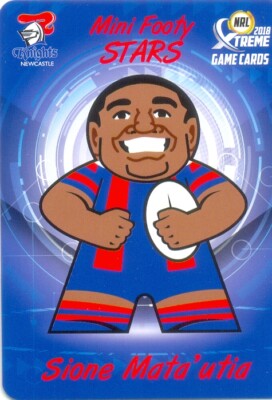 2018 NRL Xtreme Mini Footy Stars Cards Sione Mata'utia - Newcastle ...