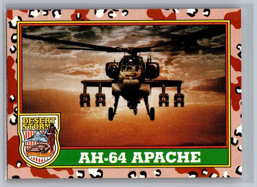 AH-64 Apache 1991 Topps Desert Storm YELLOW #11 Trading Card One Star ...