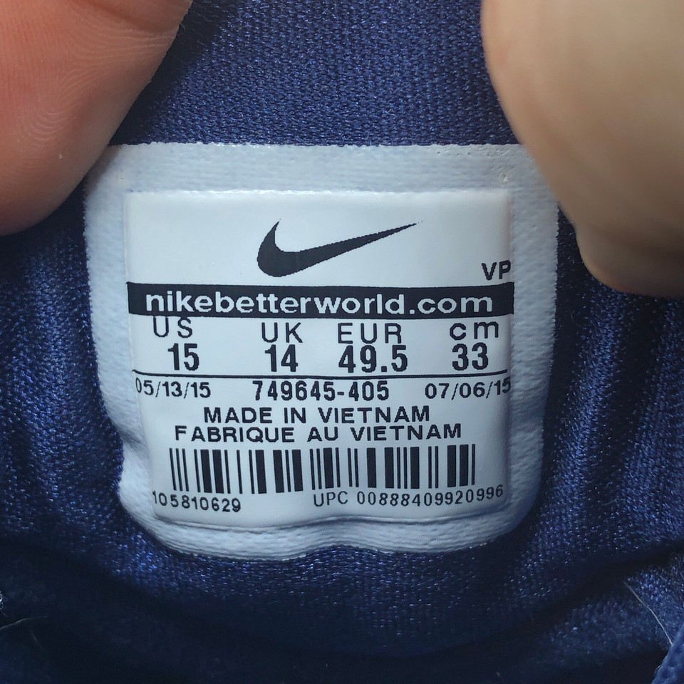 Nike Hyperdunk 2015 TB Basketball Shoes Mens 15 Navy Blue Silver ...