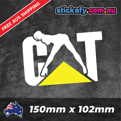 CAT Lady Sticker Funny Laptop Car Window Bumper 4x4 Ute Decal tradie ...