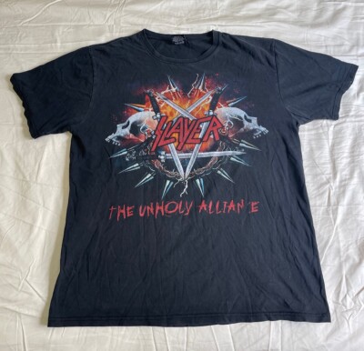 Slayer The Unholy Alliance T Shirt XL T Shirt Vintage Metal Band | eBay