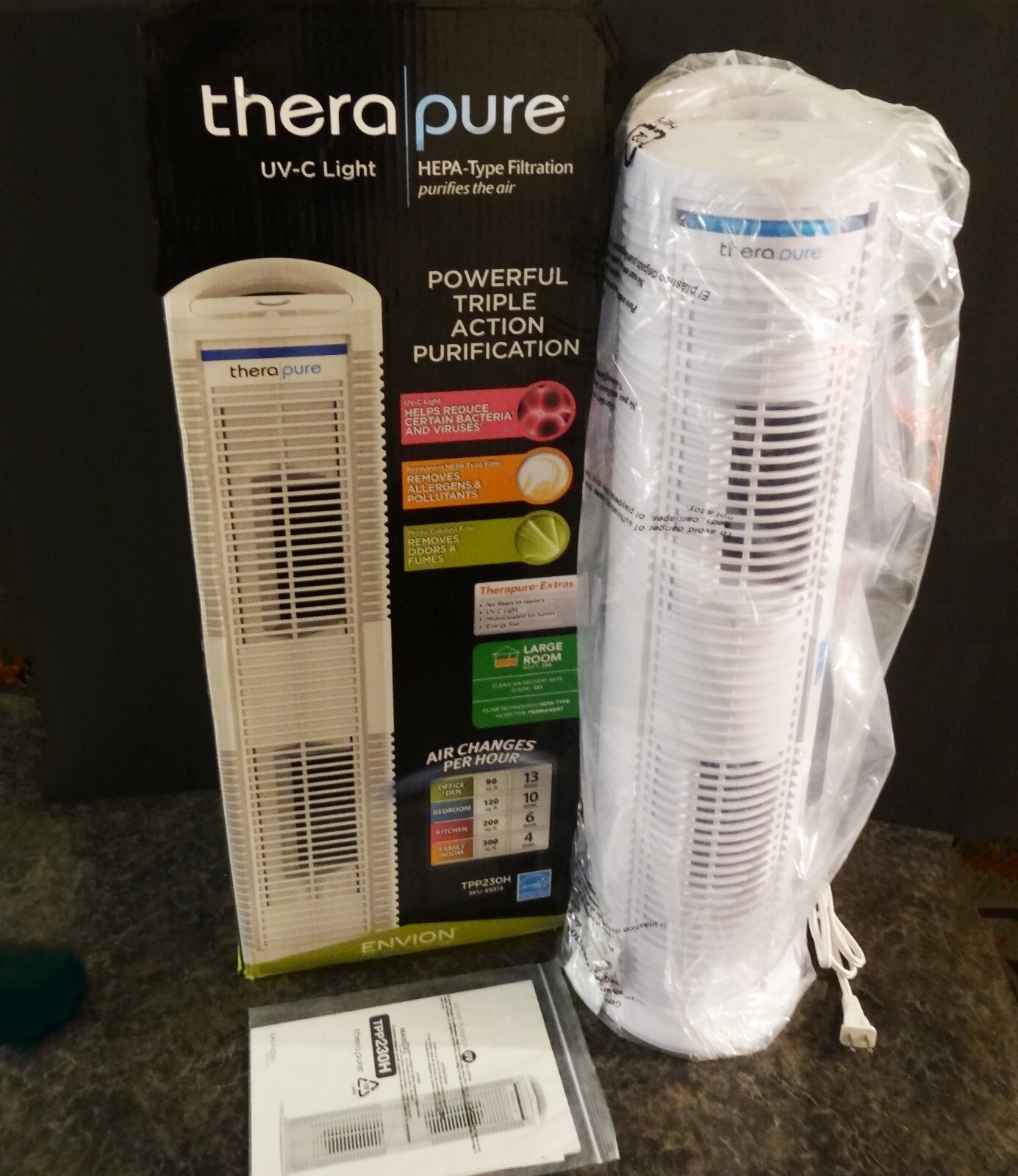 Therapure Air Purifier With Uv Light And Permanent Hepa Filter | Shelly ...