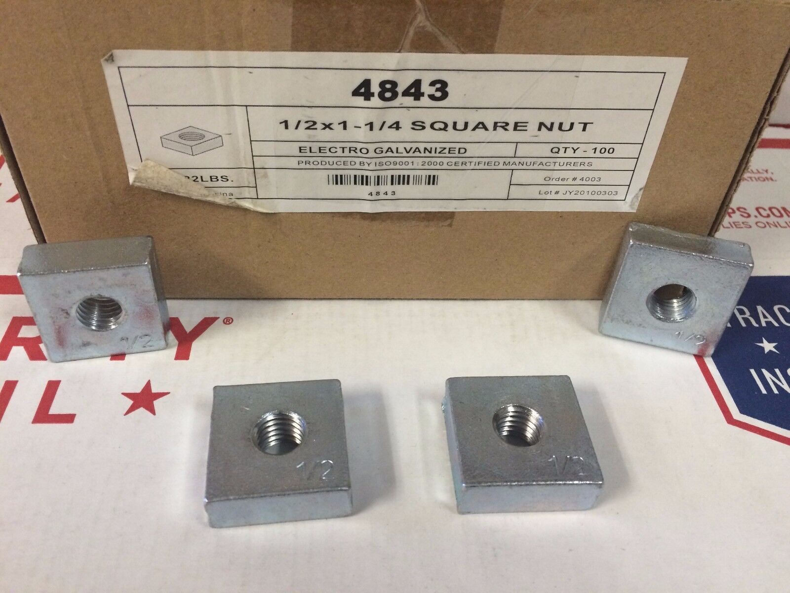 1/2"-13 X 1-1/4" Square Nuts for Unistrut Channel #4843 P1960 | eBay