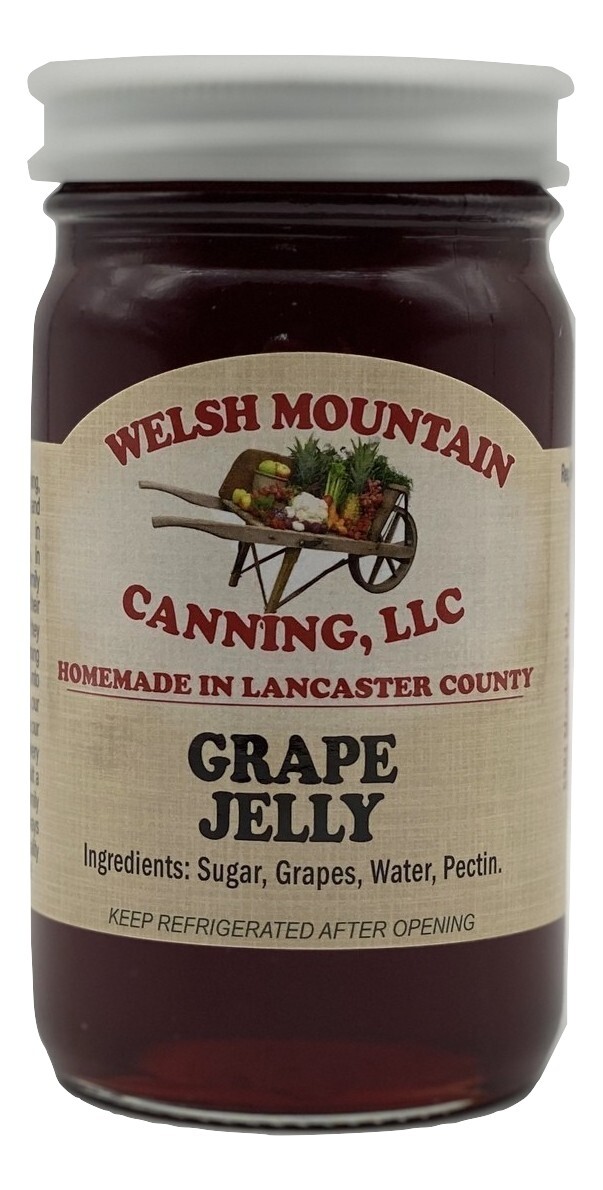 AMISH GRAPE JELLY - 100% Natural Fruit Spread 1, 3,6 & 12 Jar Lot ...