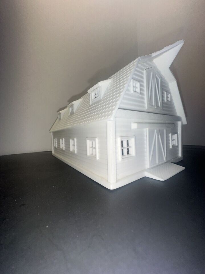 HO Scale Big Red Barn / Farm Shop Building 1:87 Warehouse | eBay