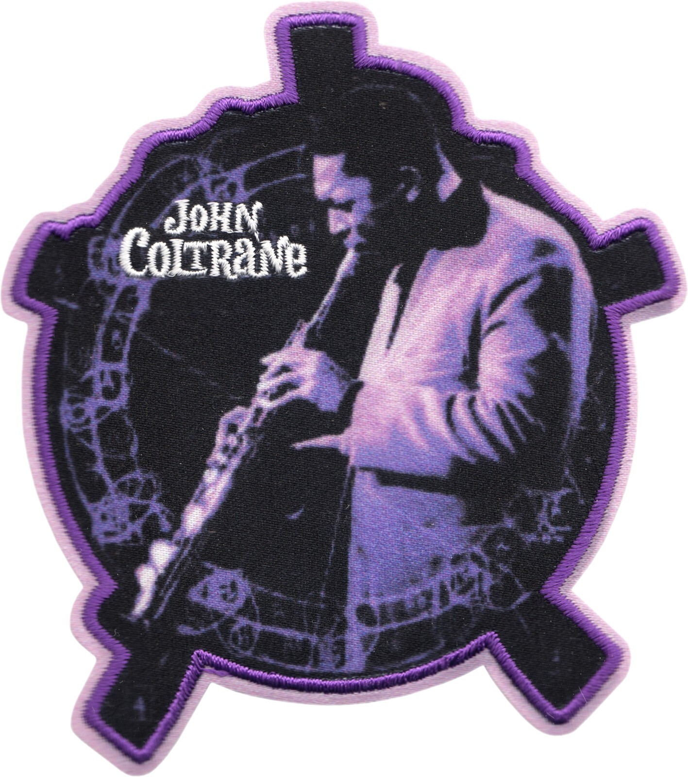 Patch - John Coltrane Playing Clarinet With Logo Purple Jazz Icon Iron ...