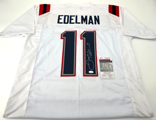 JULIAN EDELMAN NEW ENGLAND PATRIOTS SIGNED WHITE CUSTOM JERSEY JSA WITNESS COA | eBay