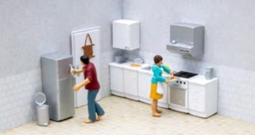 NOCH 16285 HO Scale Set Figures And Accessories Theme: In The Kitchen ...