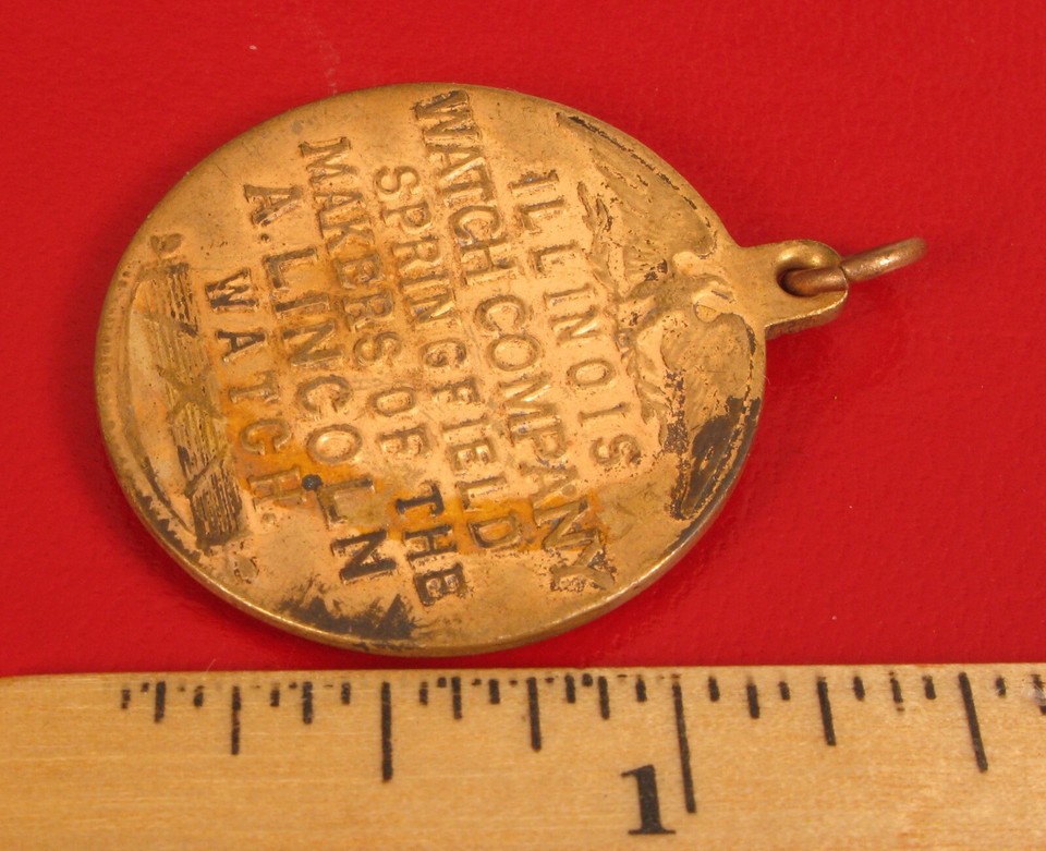 ANTIQUE ABRAHAM LINCOLN ILLINOIS WATCH COMPANY A. LINCOLN WATCH KEY FOB ...