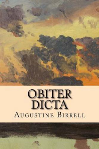 Obiter Dicta by Augustine Birrell (2015, Trade Paperback) for sale ...
