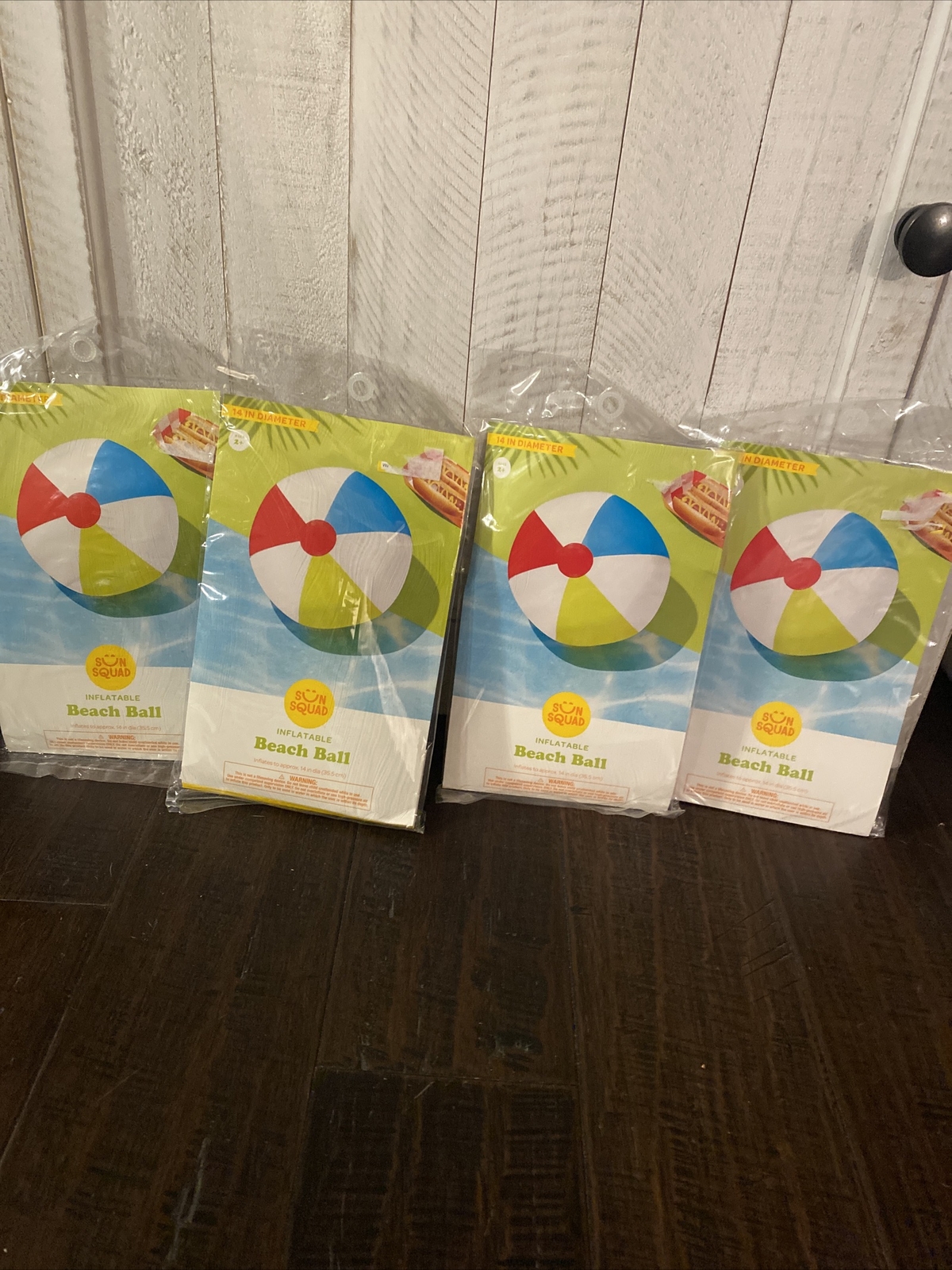 Sun Squad - Inflatable Beach Ball 14 Inch Diameter - Lot of 4 - Summer ...