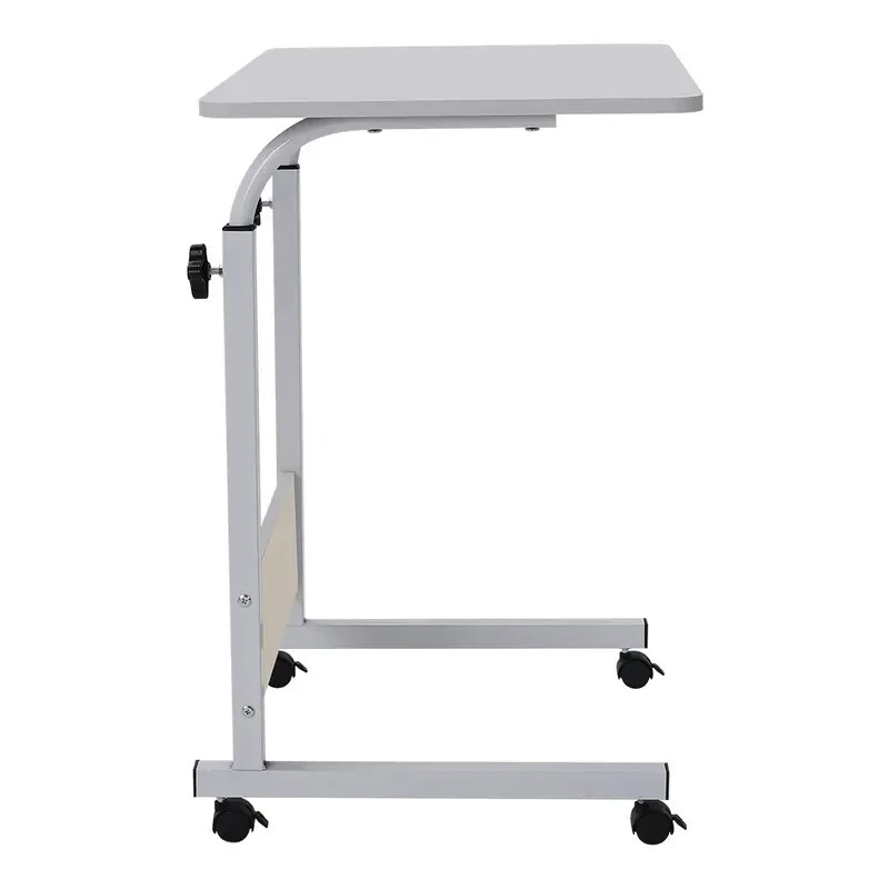 White Adjustable Table with Wheels, Laptop Stand, Sofa Side Bed Nursing ...